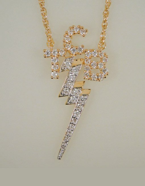 TCB NECKLACE WITH STONE - GOLD PLATED - Memphis Mansion
