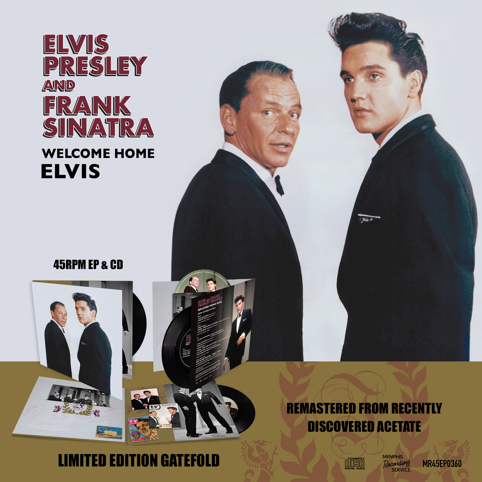 *NEW* Elvis & Frank Sinatra – Welcome Home Elvis CLEAR VINYL 45RPM/CD ...