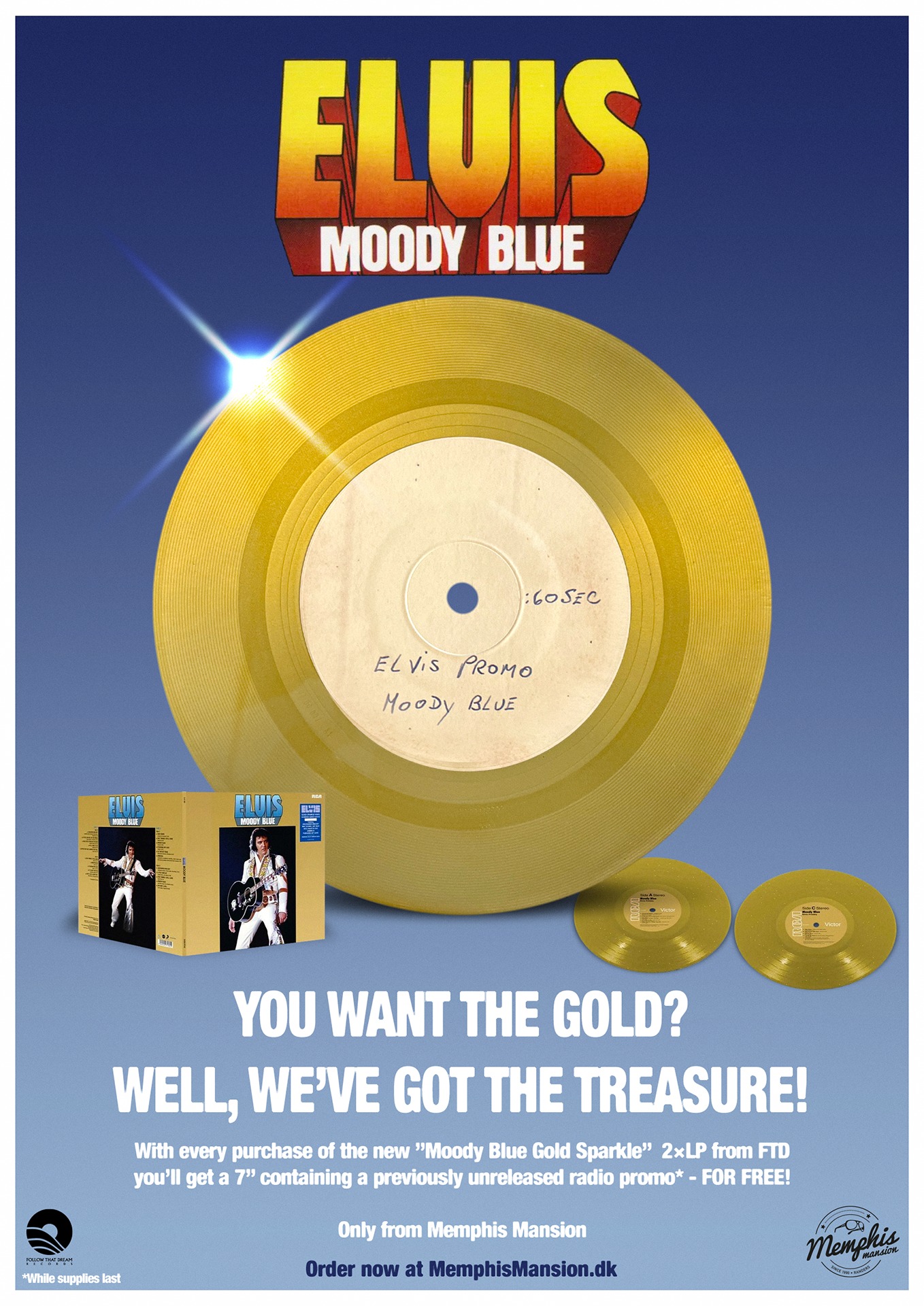 FTD 523: Moody Blue (Gold Sparkle 2-LP Vinyl Edition) - Memphis Mansion