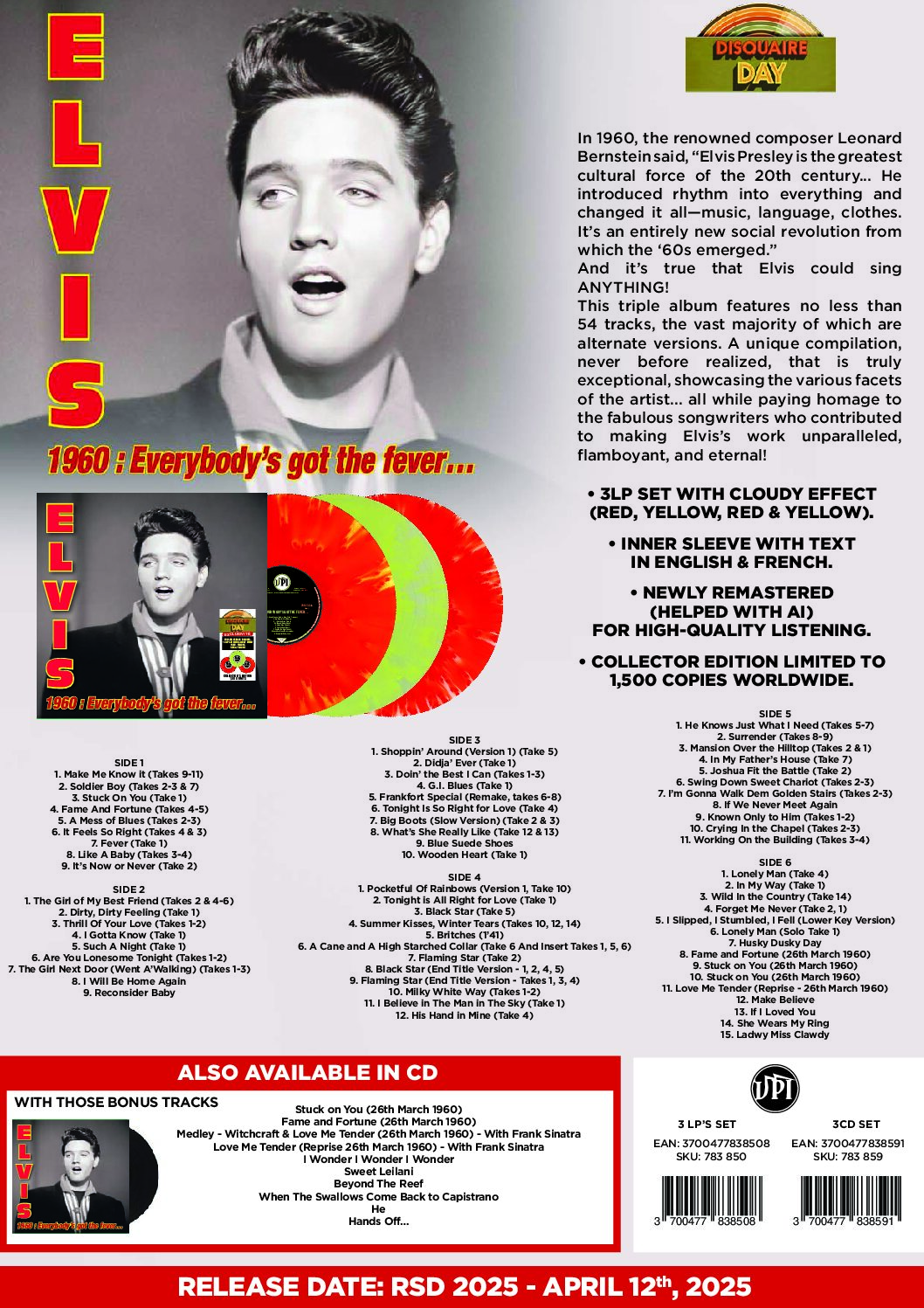 1960: Everybody's Got The Fever 3-LP (Record Store Day) - Memphis Mansion